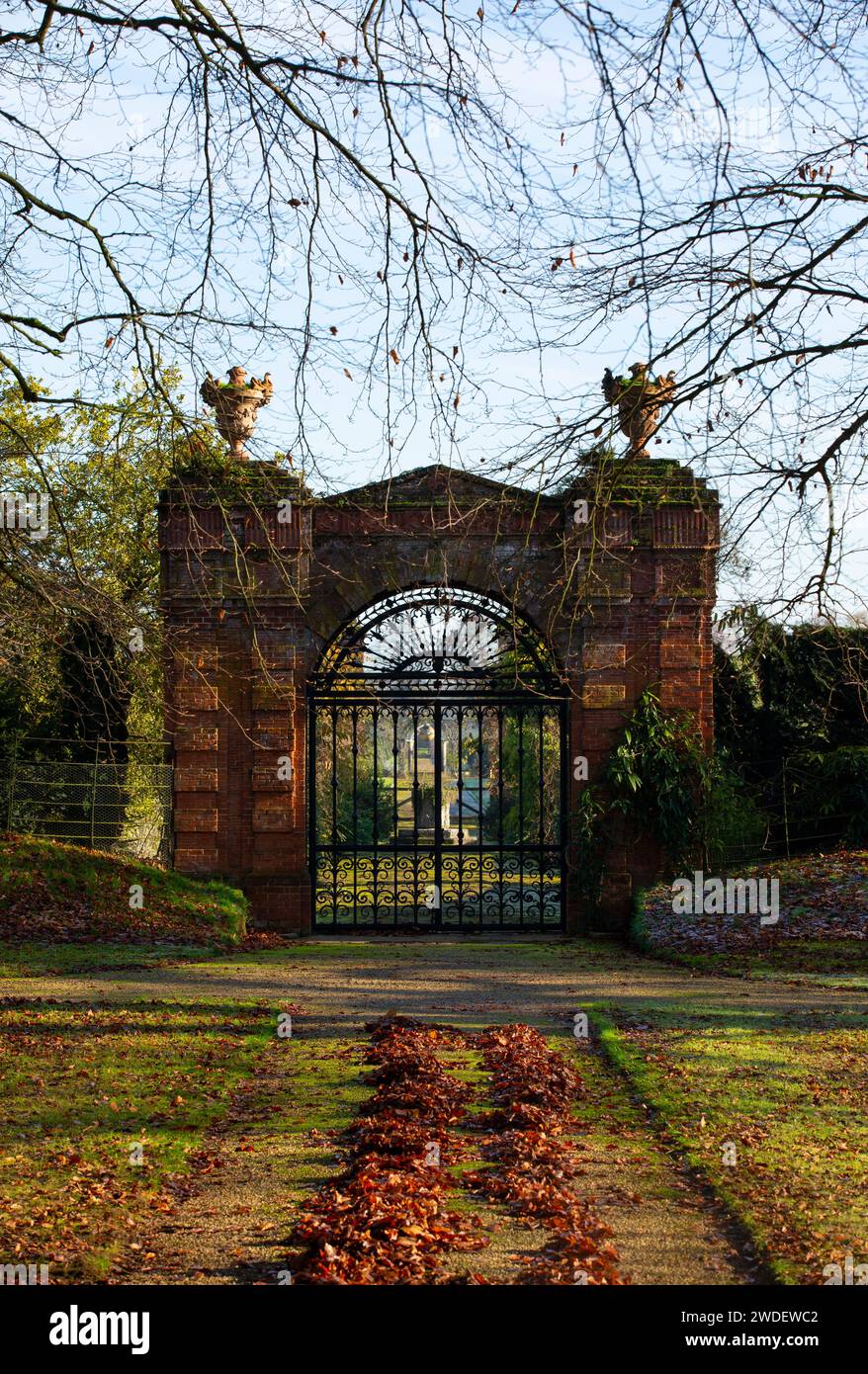 Ornamental gateway at Sandringham Royal Estate, Norfolk, England Stock ...