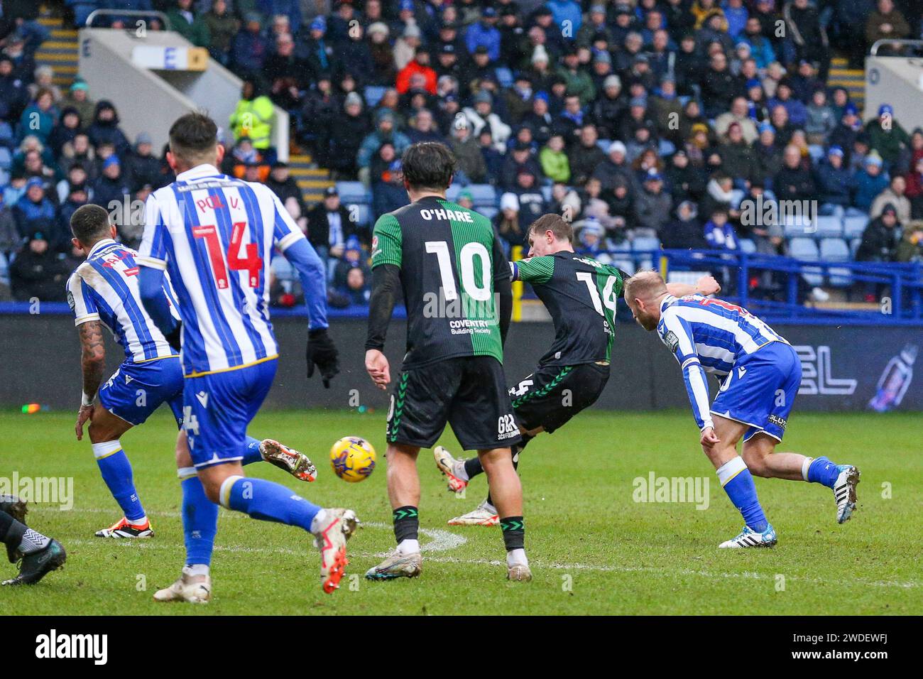 Sheffield, UK. 20th Jan, 2024. Coventry City midfielder Ben Sheaf (14 ...