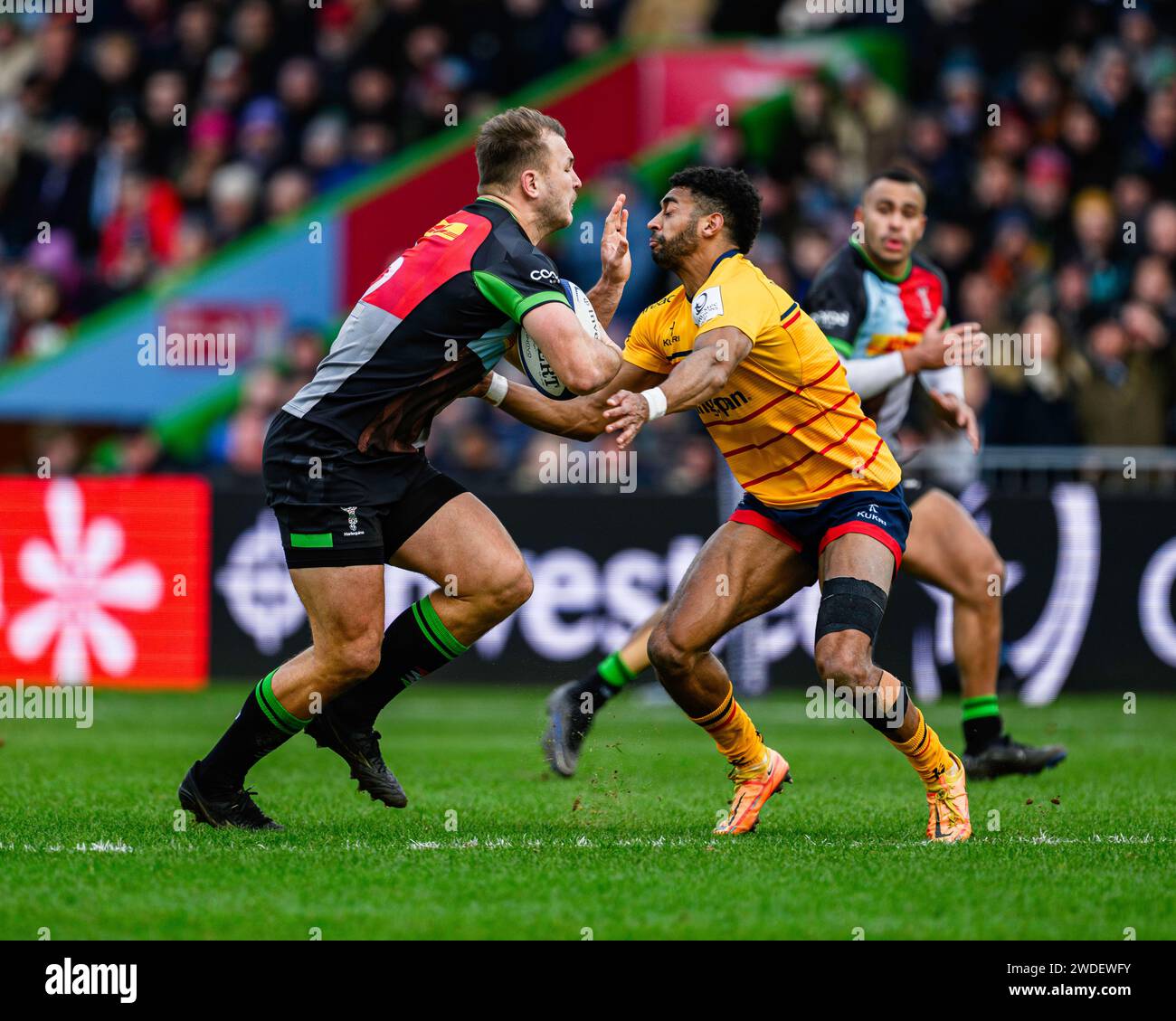 LONDON, UNITED KINGDOM. 20th, Jan 2024. Andre Esterhuizen of Harlequins ...