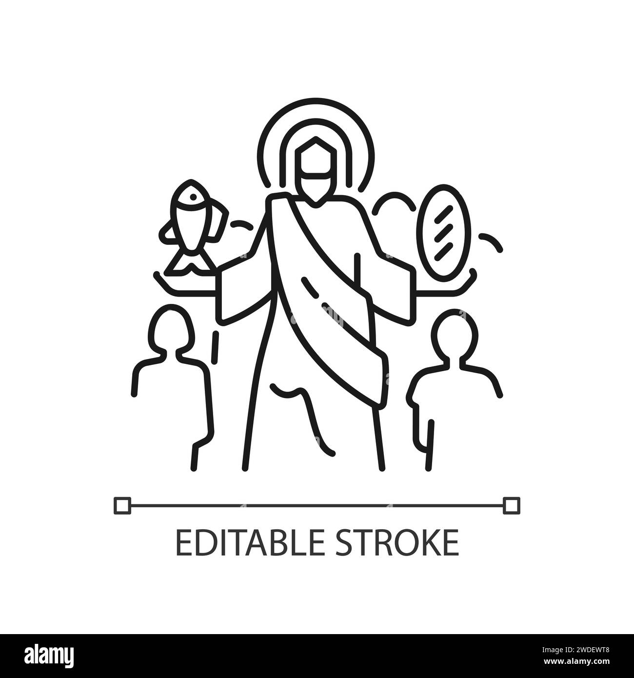 Feeding of five thousands linear icon Stock Vector Image & Art - Alamy