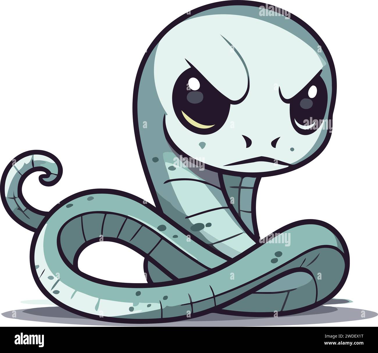 Cute cartoon snake. Vector illustration isolated on a white background ...