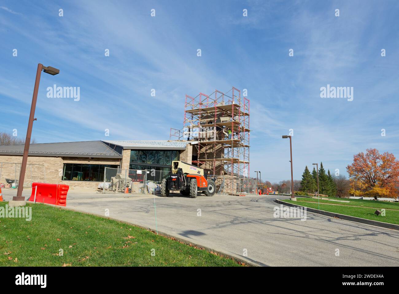 Catholic Church construction of new bell tower and parish center Stock ...