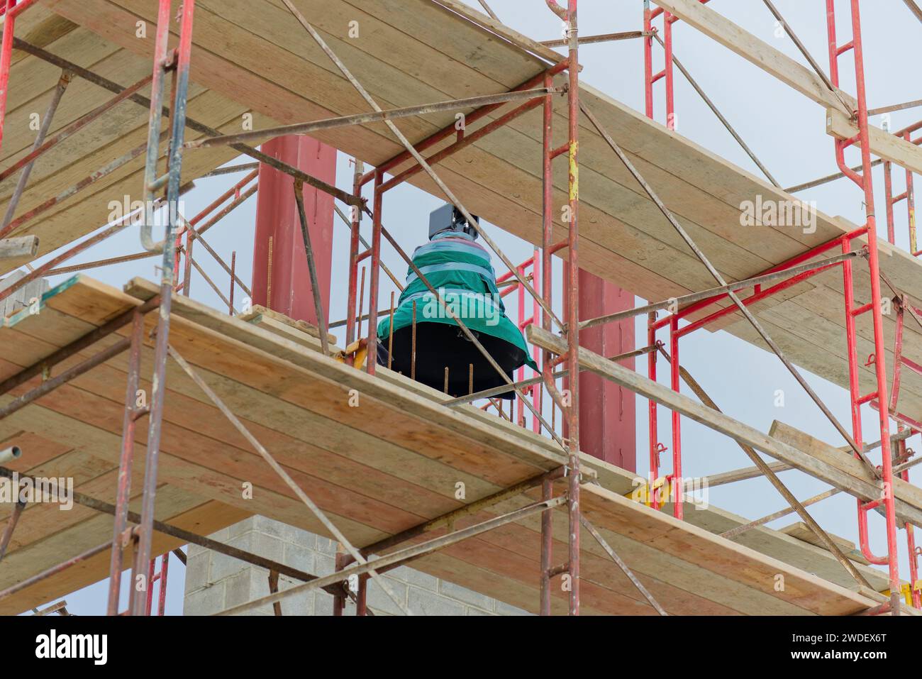 Catholic Church construction of new bell tower and parish center Stock ...