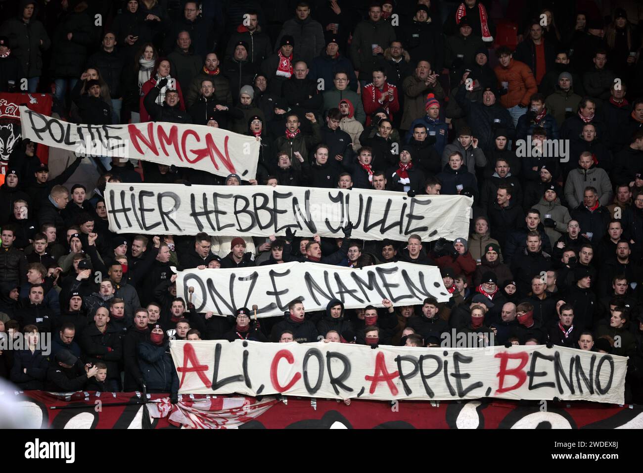 NIJMEGEN - Supporters of NEC during the Dutch Eredivisie match between ...