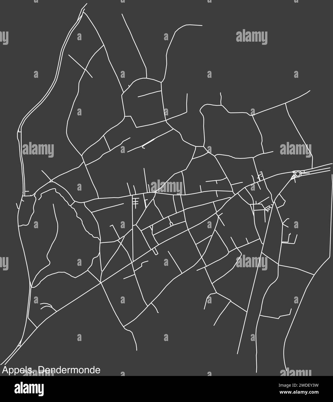 Street roads map of the APPELS COMMUNITY, DENDERMONDE Stock Vector ...