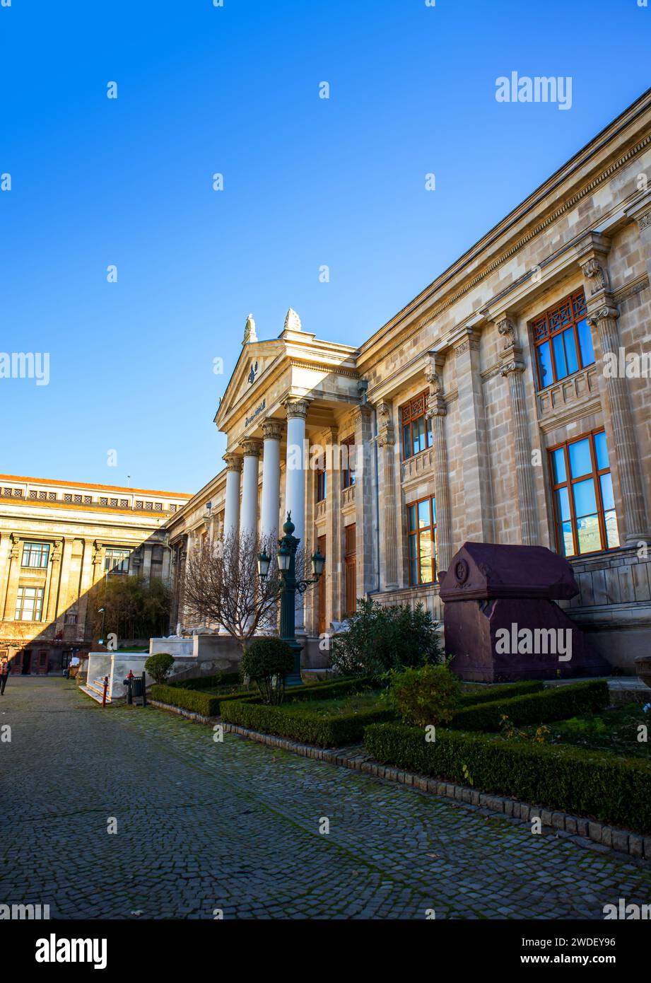 Istanbul Archaeology Museum Main Building Facade And Sarcophagus In The ...
