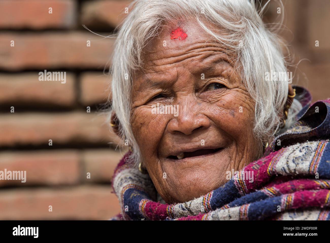 Kathmandu, Nepal- April 20,2023 : Portrait of older Nepalese in Patan ...