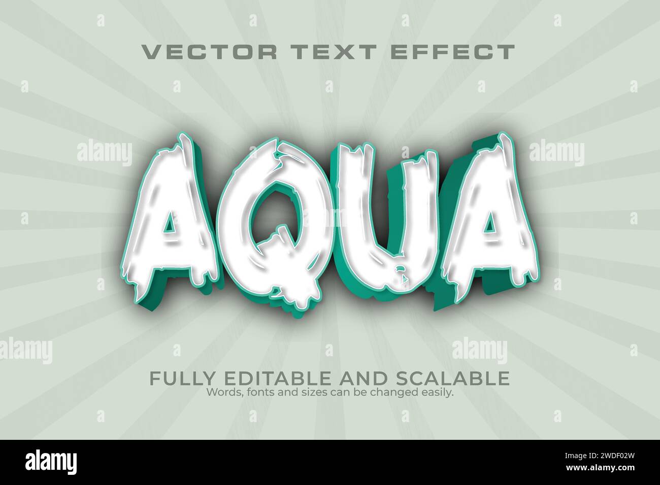 Aqua 3D Text Effect 100 Editable EPS File Word And Font Can be Changed ...