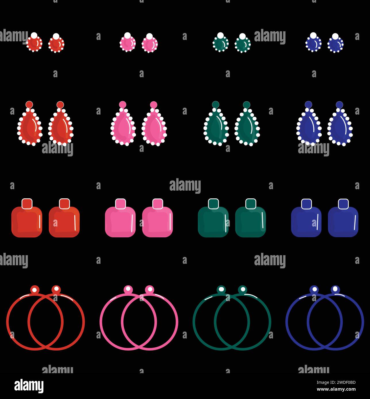 Earrings vector vectors hi-res stock photography and images - Alamy