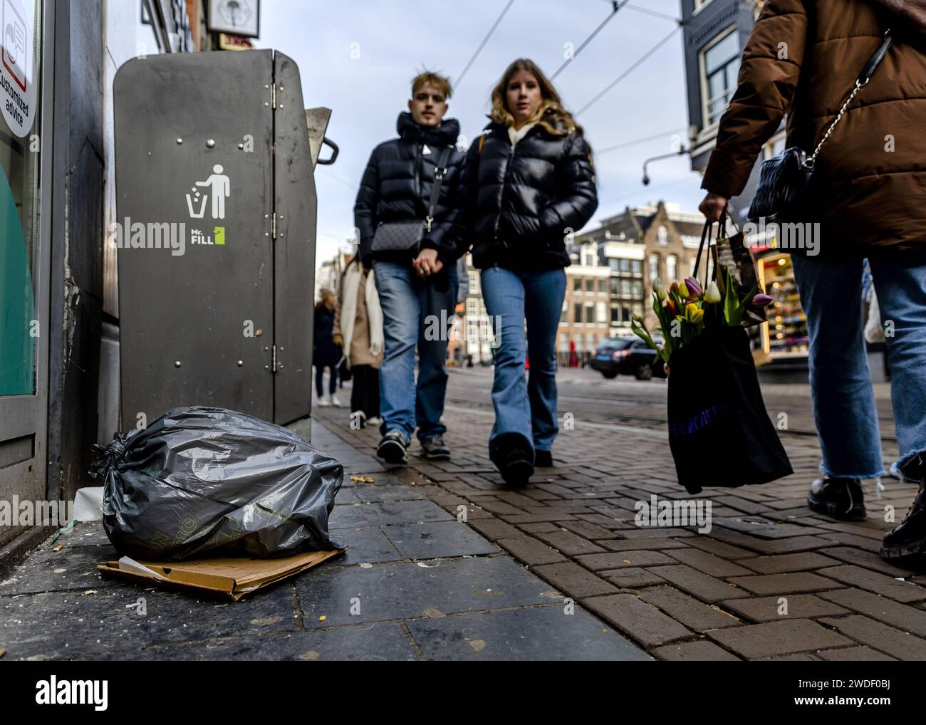 AMSTERDAM - Waste on the streets in Amsterdam. A very large proportion ...