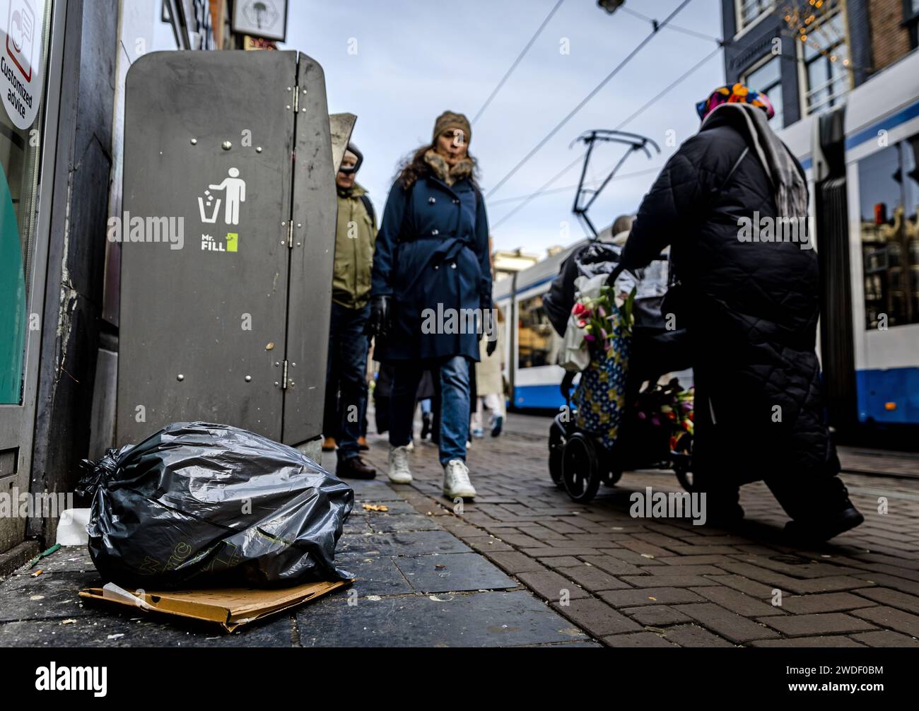 AMSTERDAM - Waste on the streets in Amsterdam. A very large proportion ...