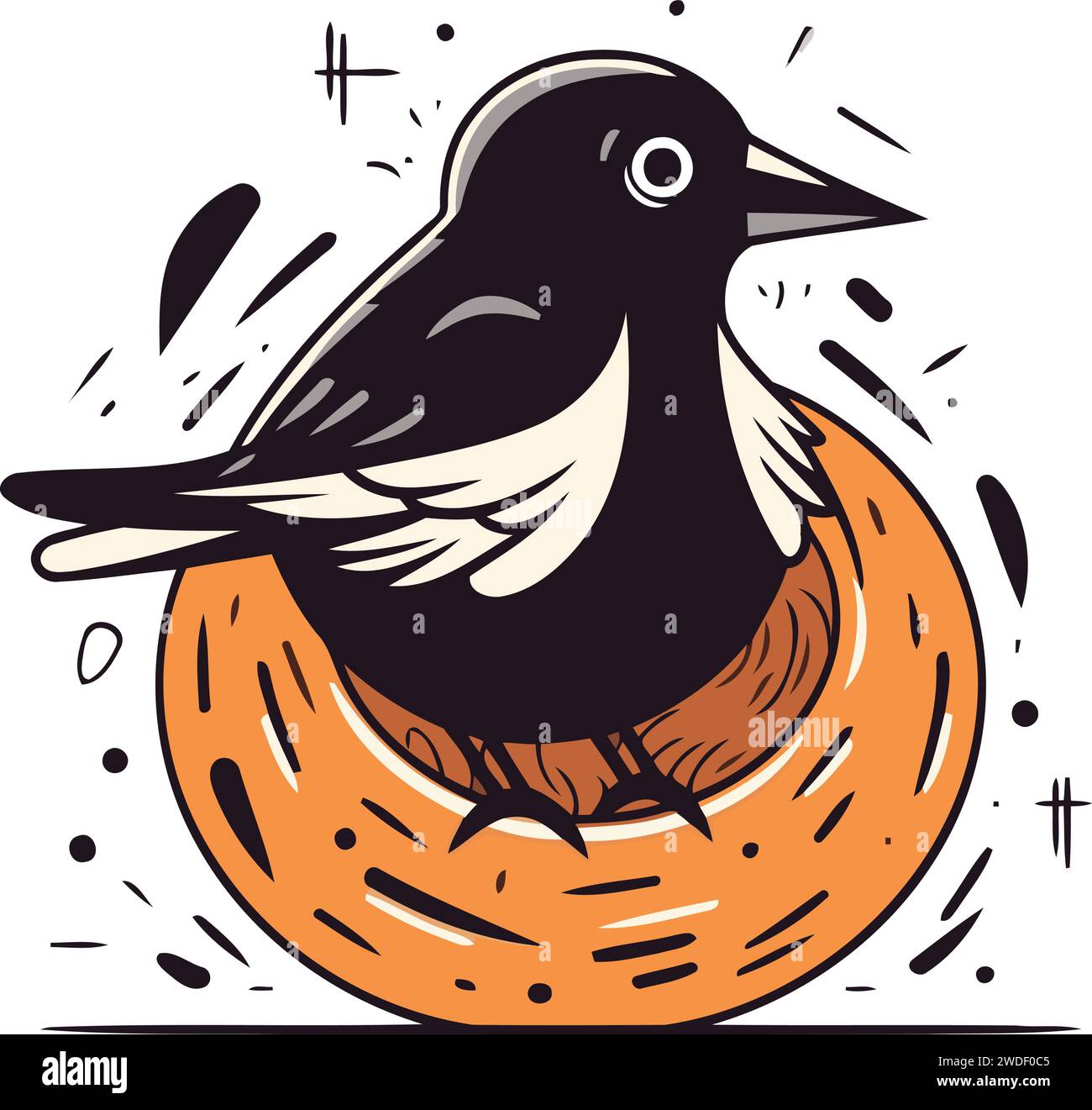 Crow sitting cartoon Stock Vector Images - Alamy