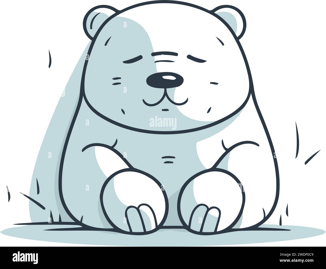 Vector Outline Set With Polar Bears Stock Vector