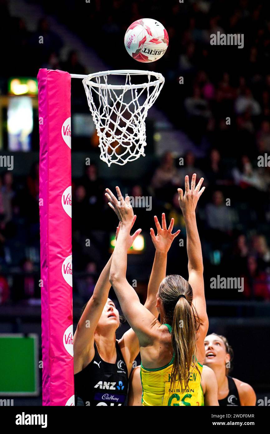 Origin Diamond's Cara Koenen during the Vitality Netball Nations Cup ...