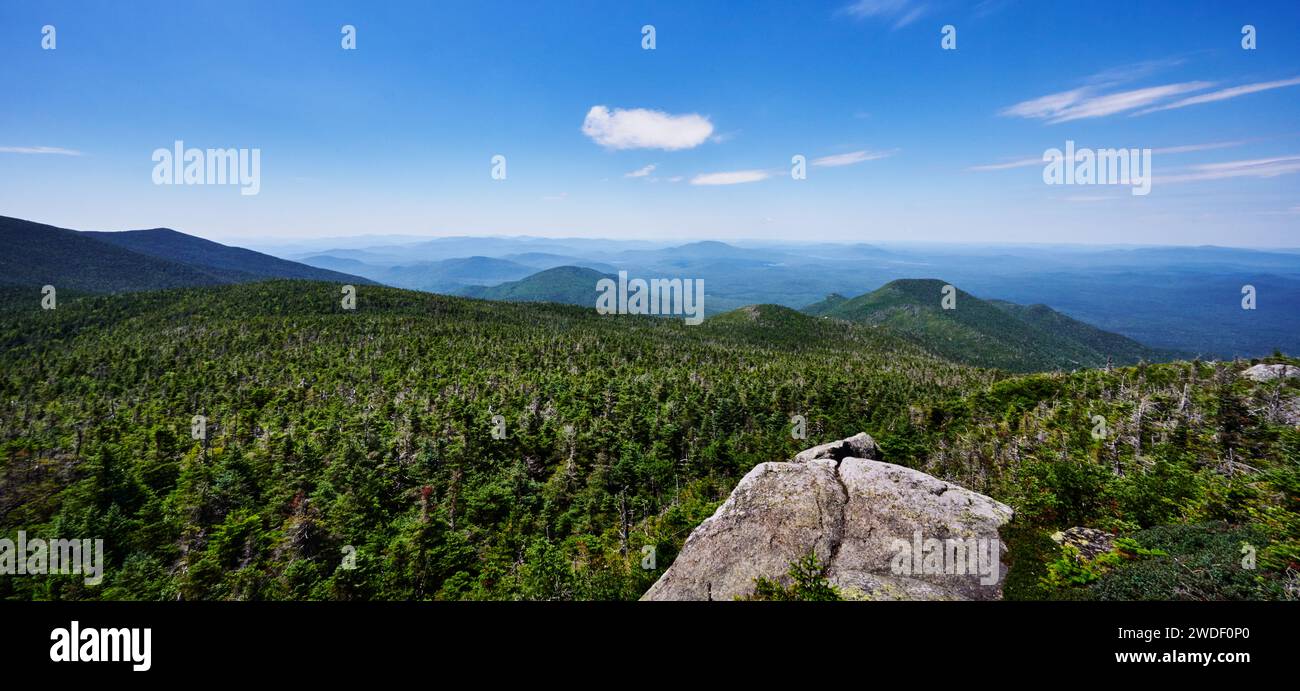 View of the Adirondack Mountains from the Santanoni mountain range, New ...