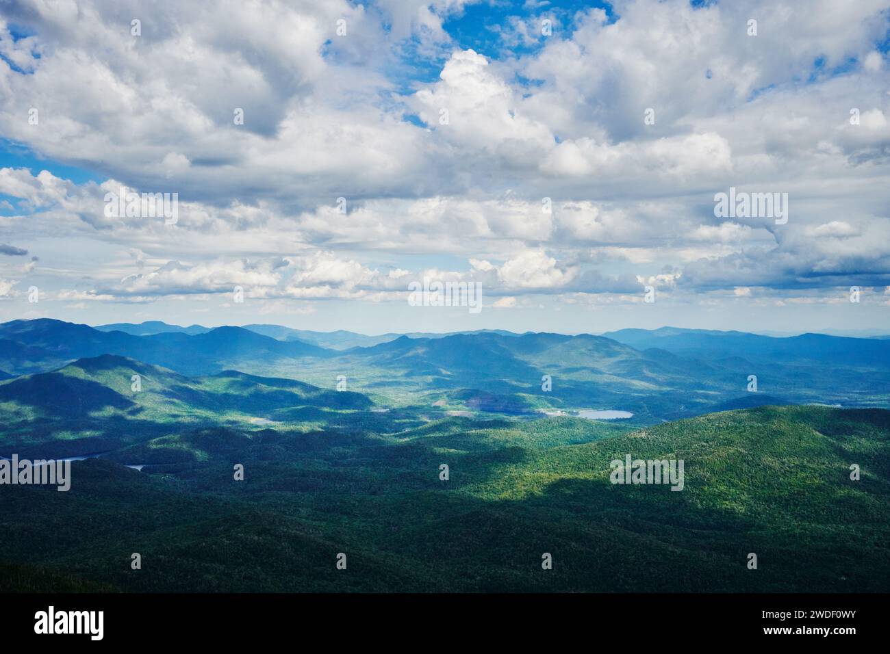 View of the Adirondack Mountains from the Santanoni mountain range, New ...