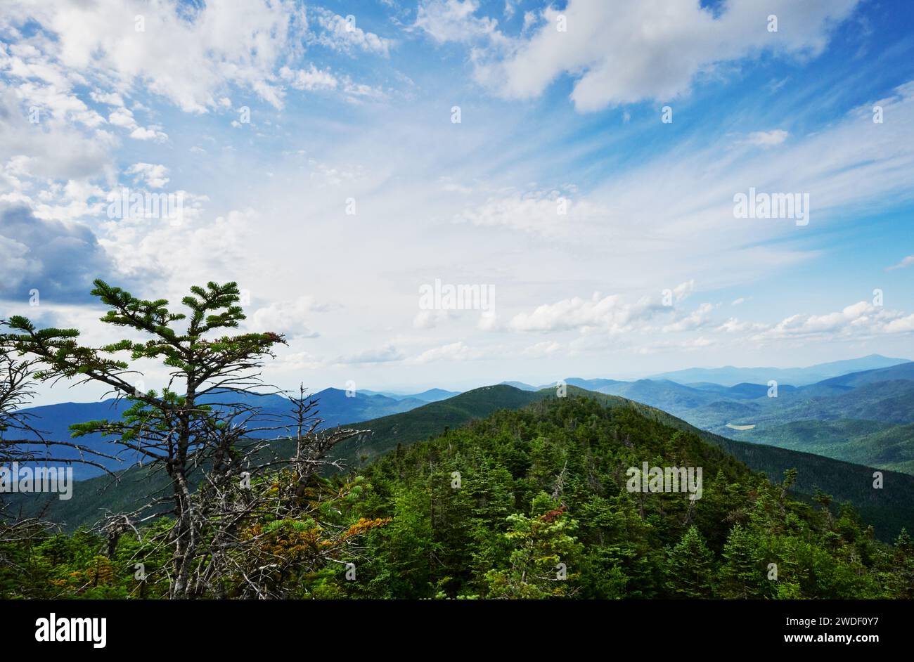 View of the Adirondack Mountains from the Santanoni mountain range, New ...