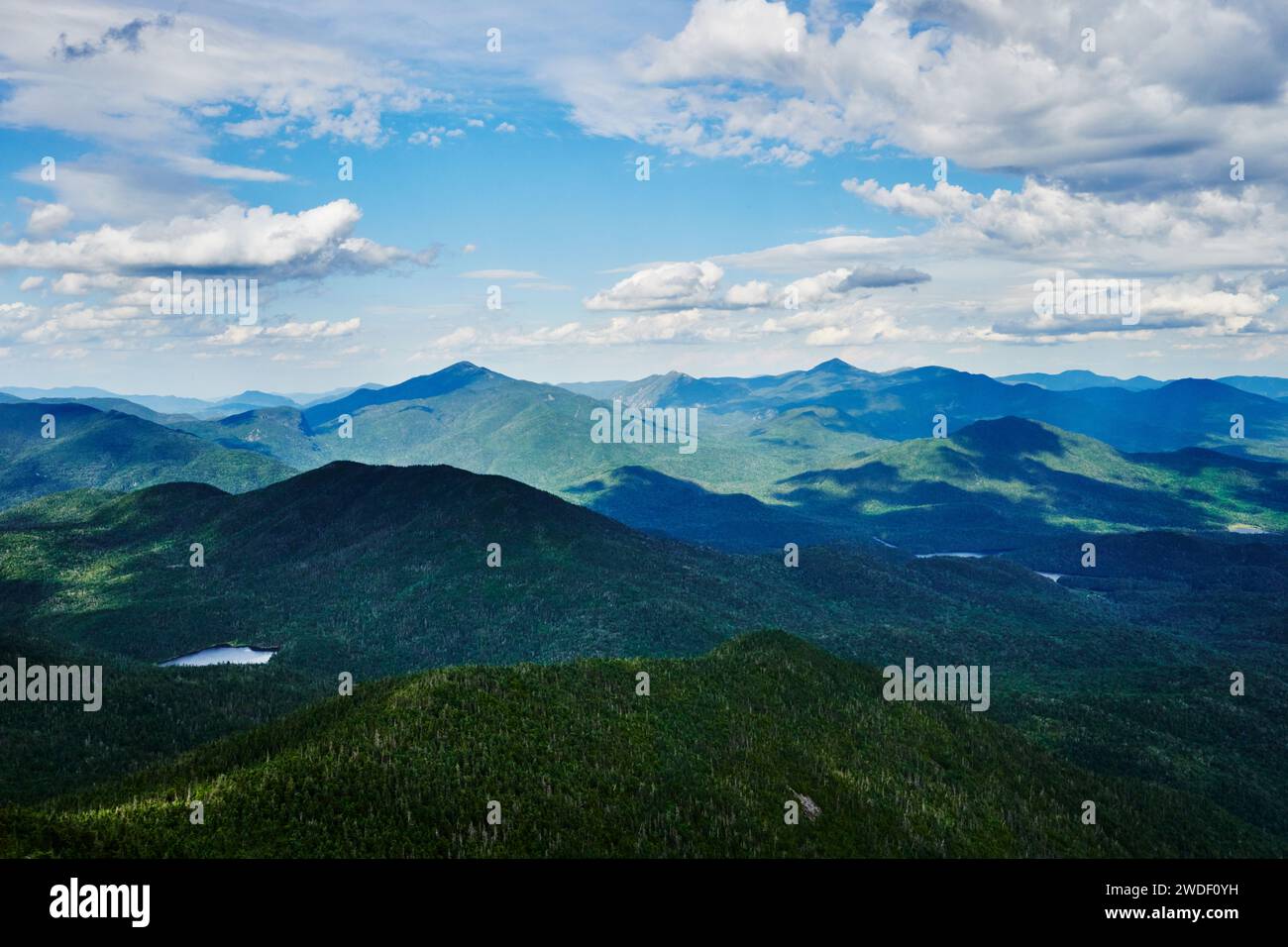 View of the Adirondack Mountains from the Santanoni mountain range, New ...
