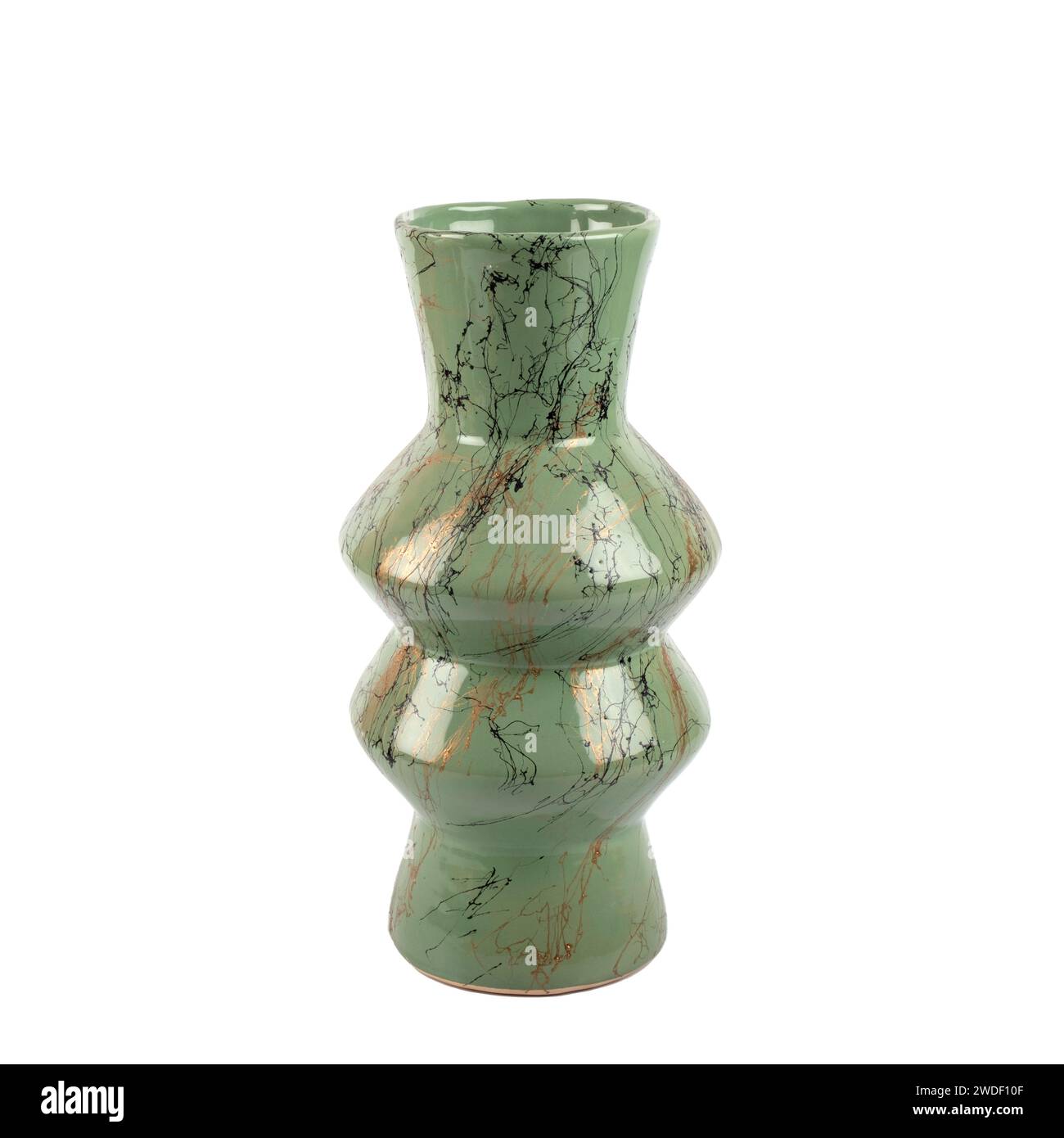 luxury decorative green ceramic vase isolated on white background Stock ...