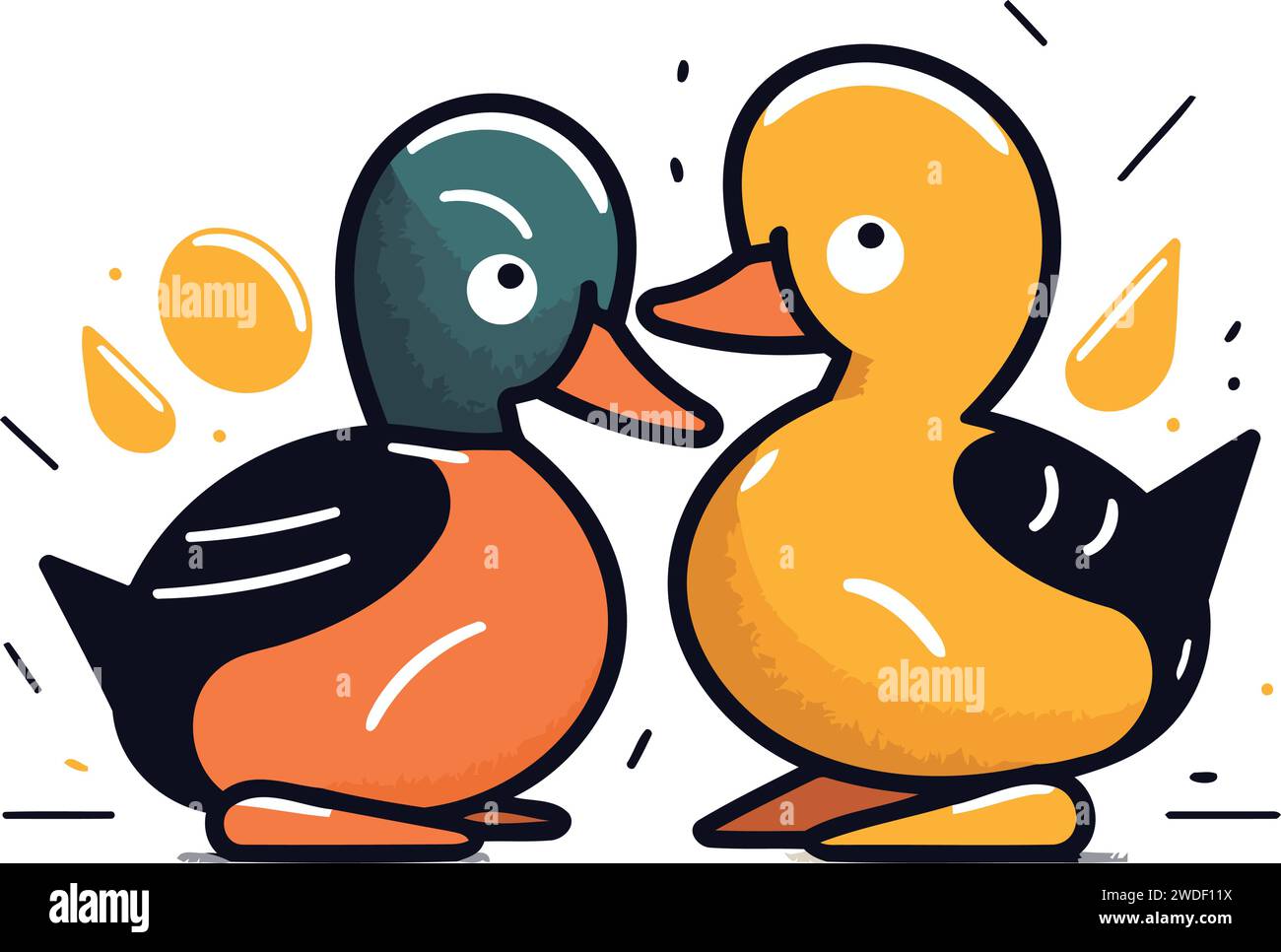 Pair of ducks Stock Vector Images - Alamy