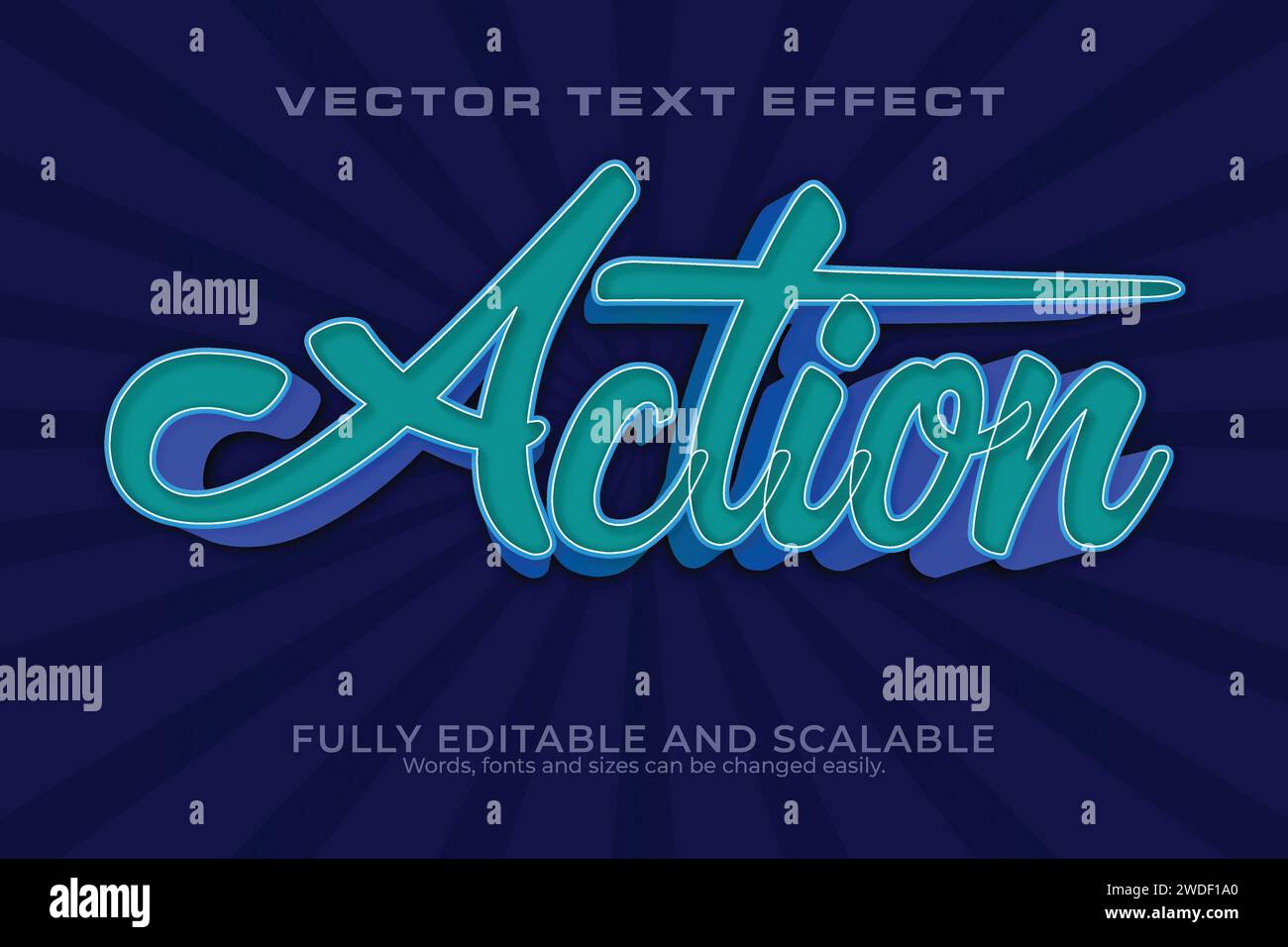 action 3D Text Effect 100 Editable EPS File Word And Font Can be ...