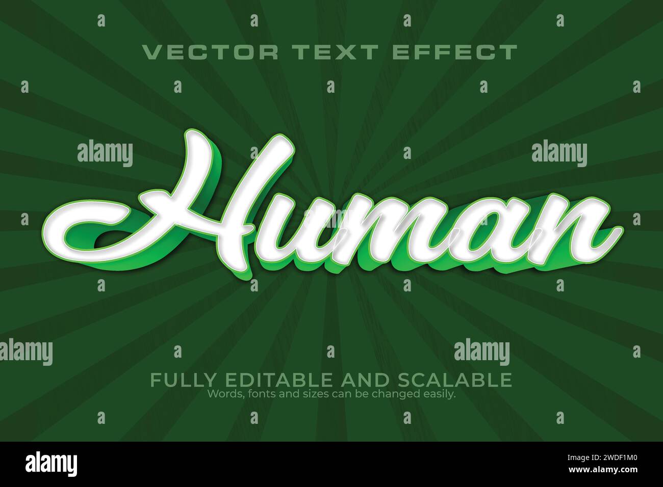 Human 3D Text Effect 100 Editable EPS File Word And Font Can be Changed ...
