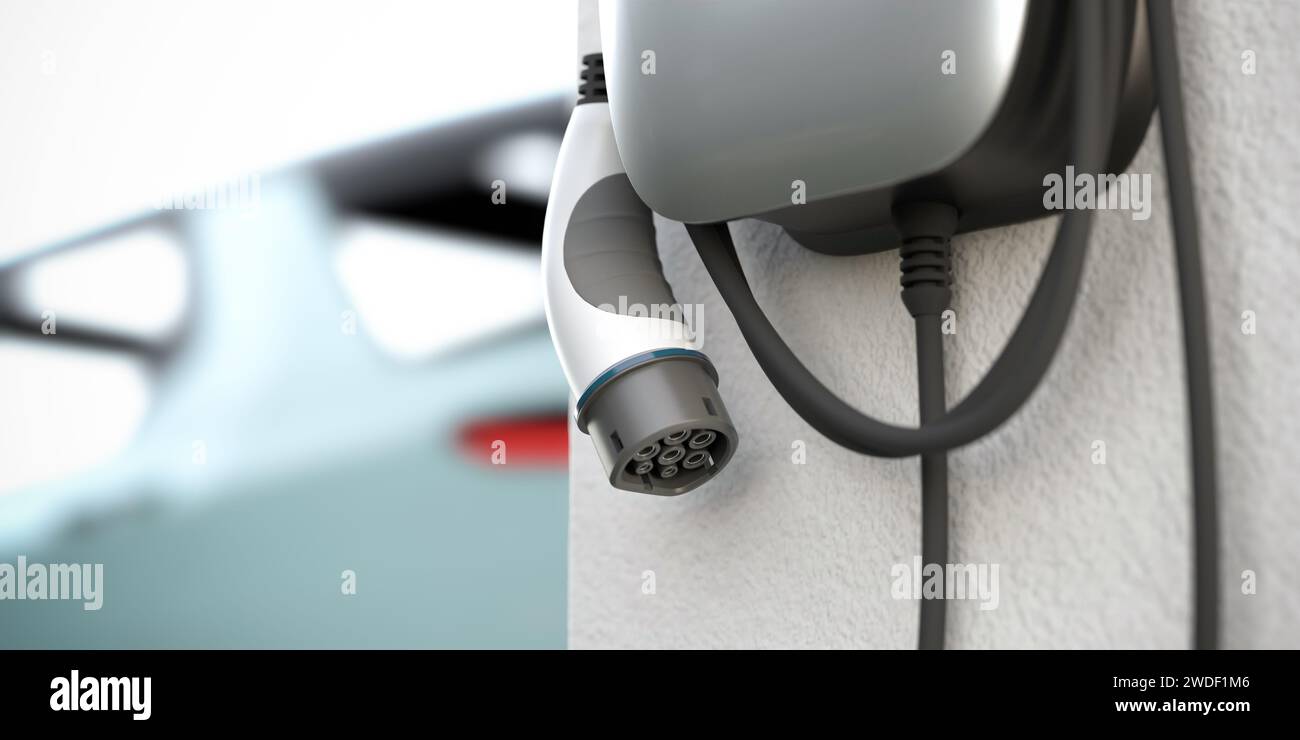 Electric vehicle charging station (wallbox) with European Type 2 IEC ...