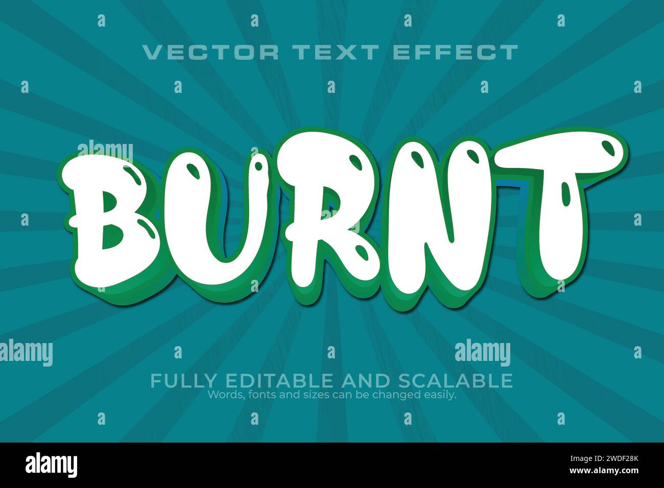Burnt 3D Text Effect 100 Editable EPS File Word And Font Can be Changed ...