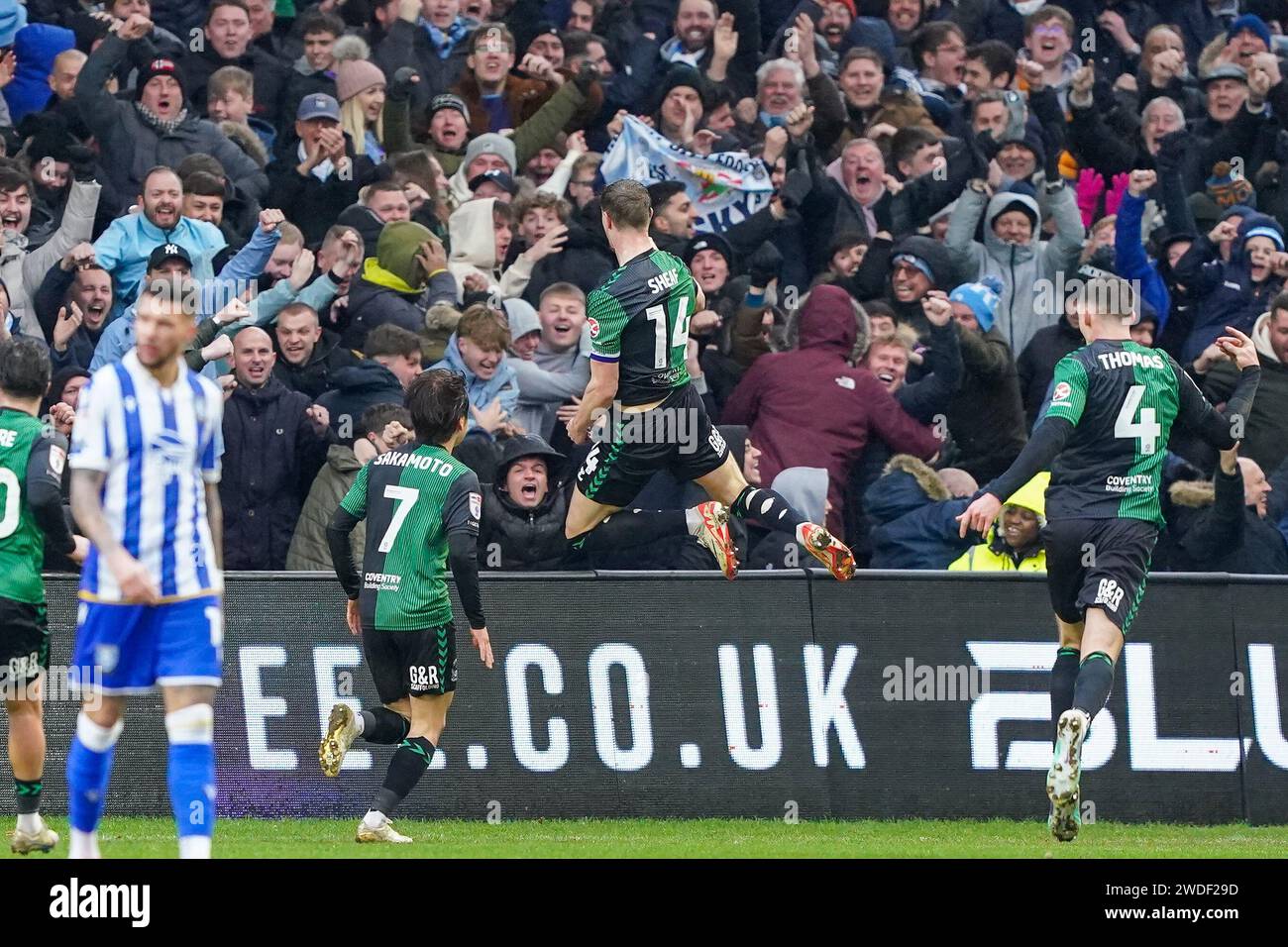 Sheffield, UK. 20th Jan, 2024. Coventry City midfielder Ben Sheaf (14 ...