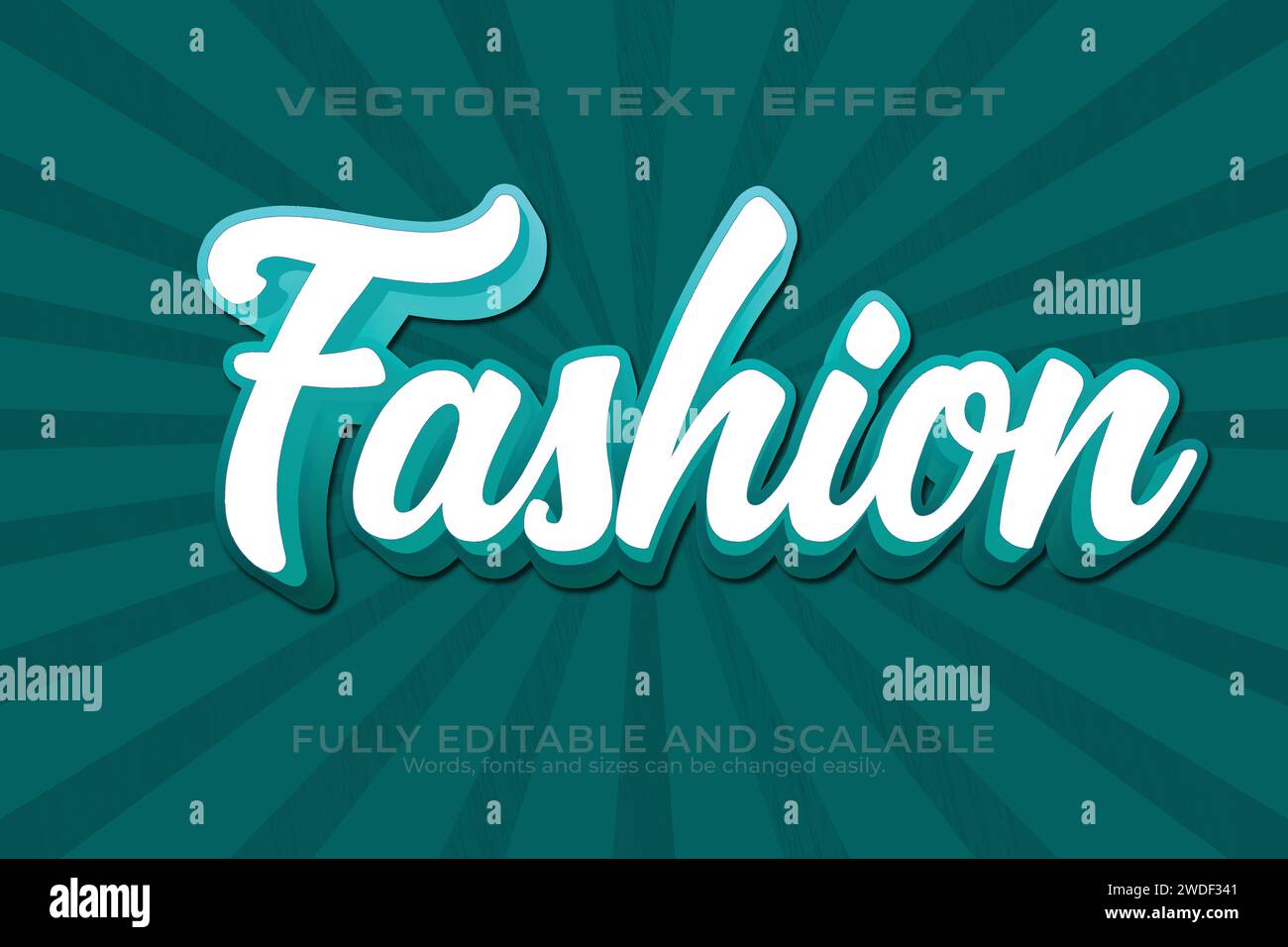 Fashion 3D Text Effect 100 Editable EPS File Word And Font Can be ...