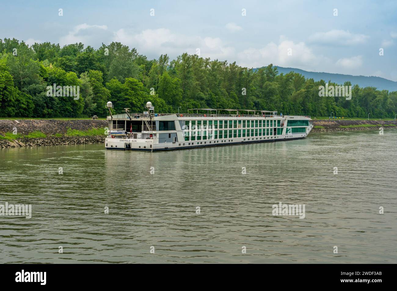 Emmersdorf, Lower Austria - AT - June 8, 2023 The 3544 ton Emerald Sun ...