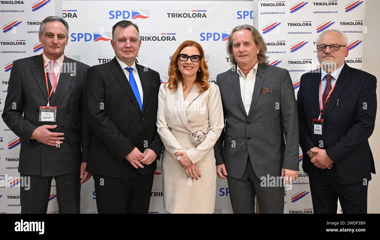 Prague, Czech Republic. 20th Jan, 2024. L-R Tricolour party vice ...
