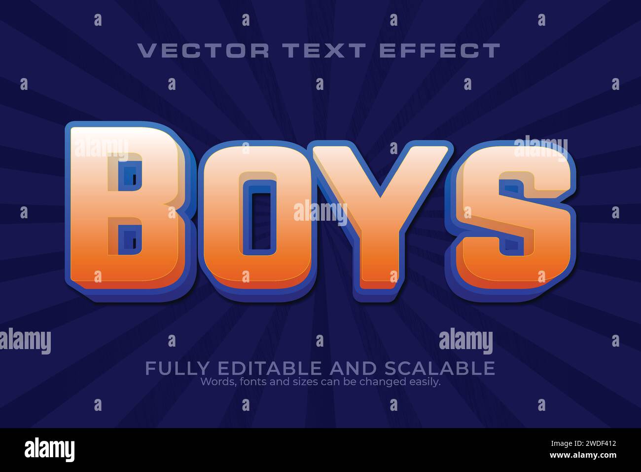 Boys 3D Text Effect 100 Editable EPS File Word And Font Can be Changed Stock Vector Image & Art ...