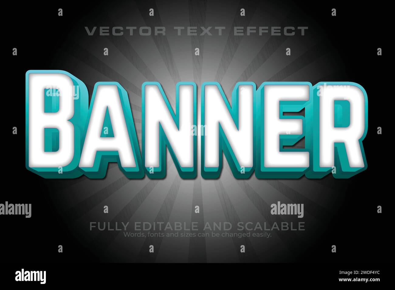 Banner 3D Text Effect 100 Editable EPS File Word And Font Can be ...