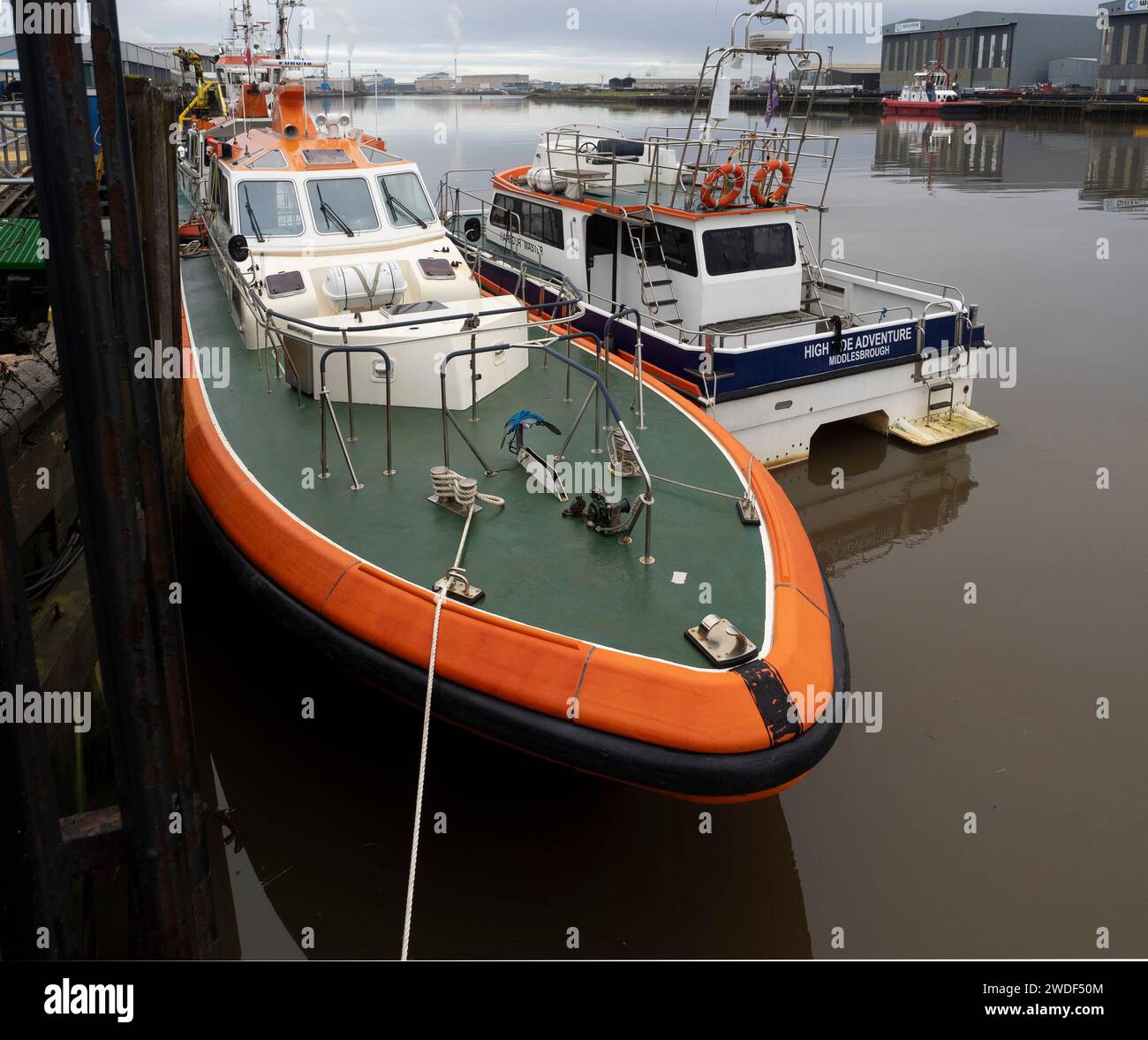 A pilot boat and the High Tide Adventurer the Harbour Masters cutter ...