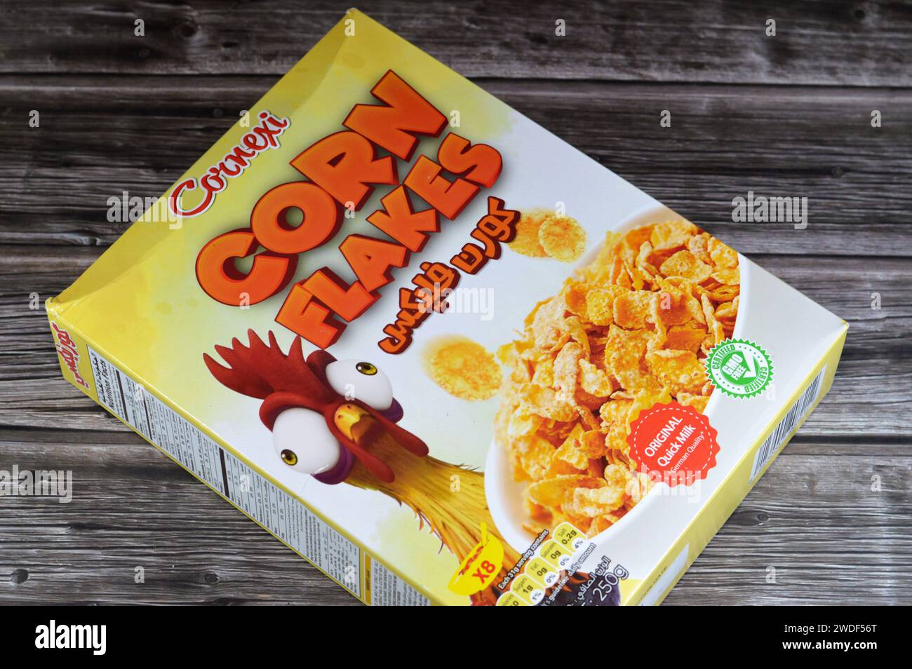 Cairo, Egypt, January 20 2024: Cornexi corn flakes, GMO free, original ...