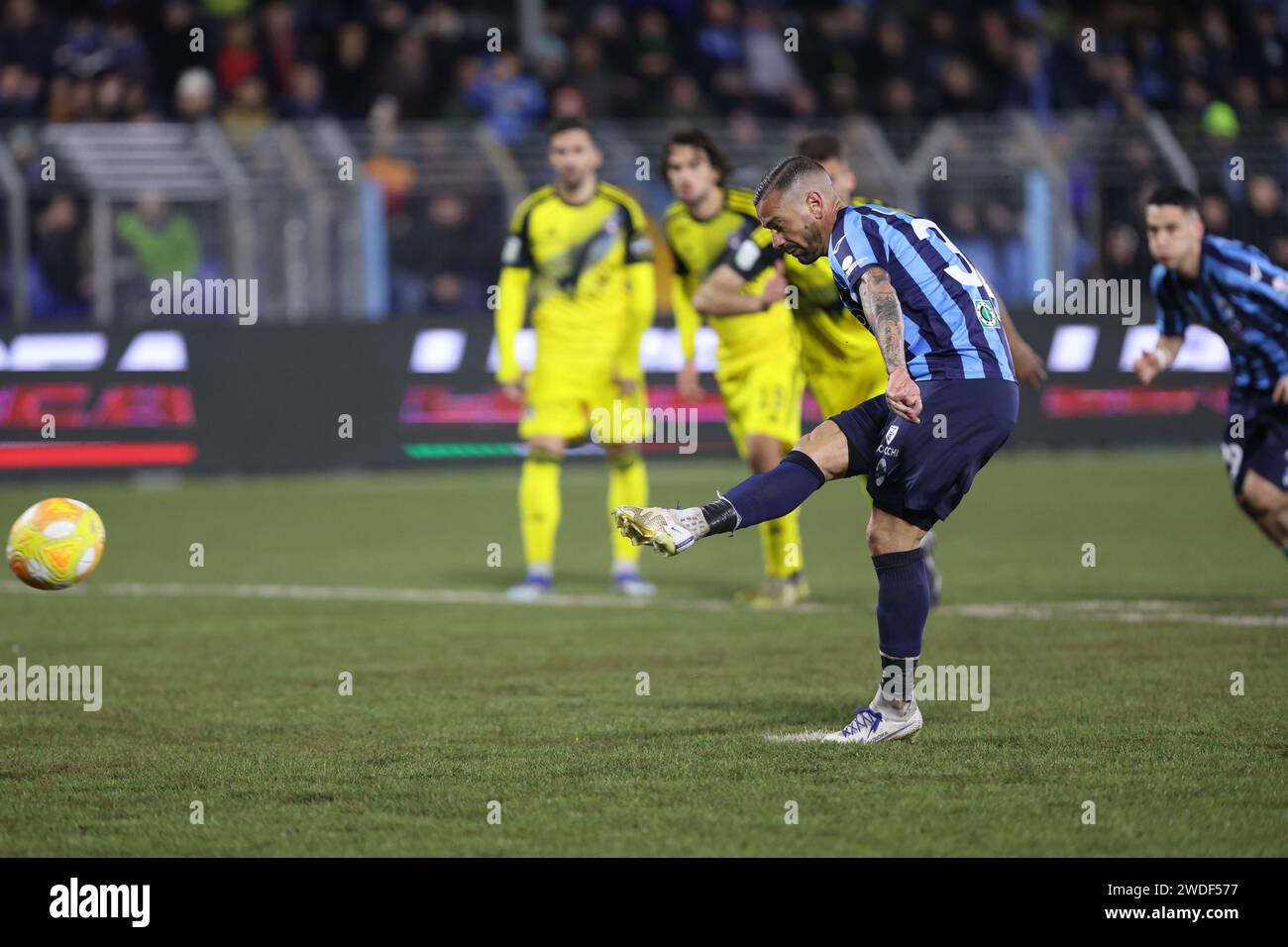 Lecco, Italy. 20th Jan, 2024. Franco Lepore (Lecco) scores a goal ...