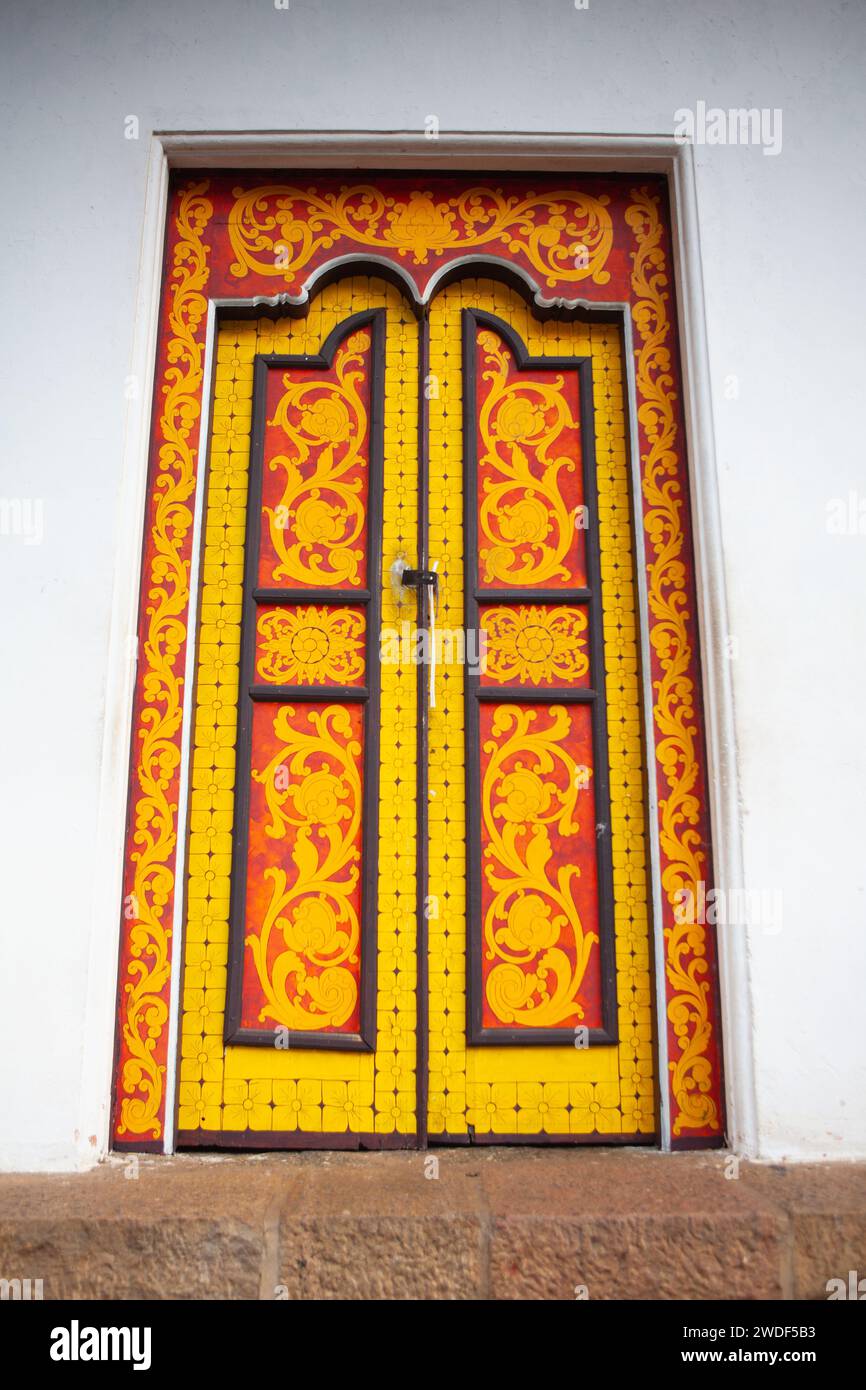 Main gate to Dambulla cave temple also known as the Golden Temple of ...