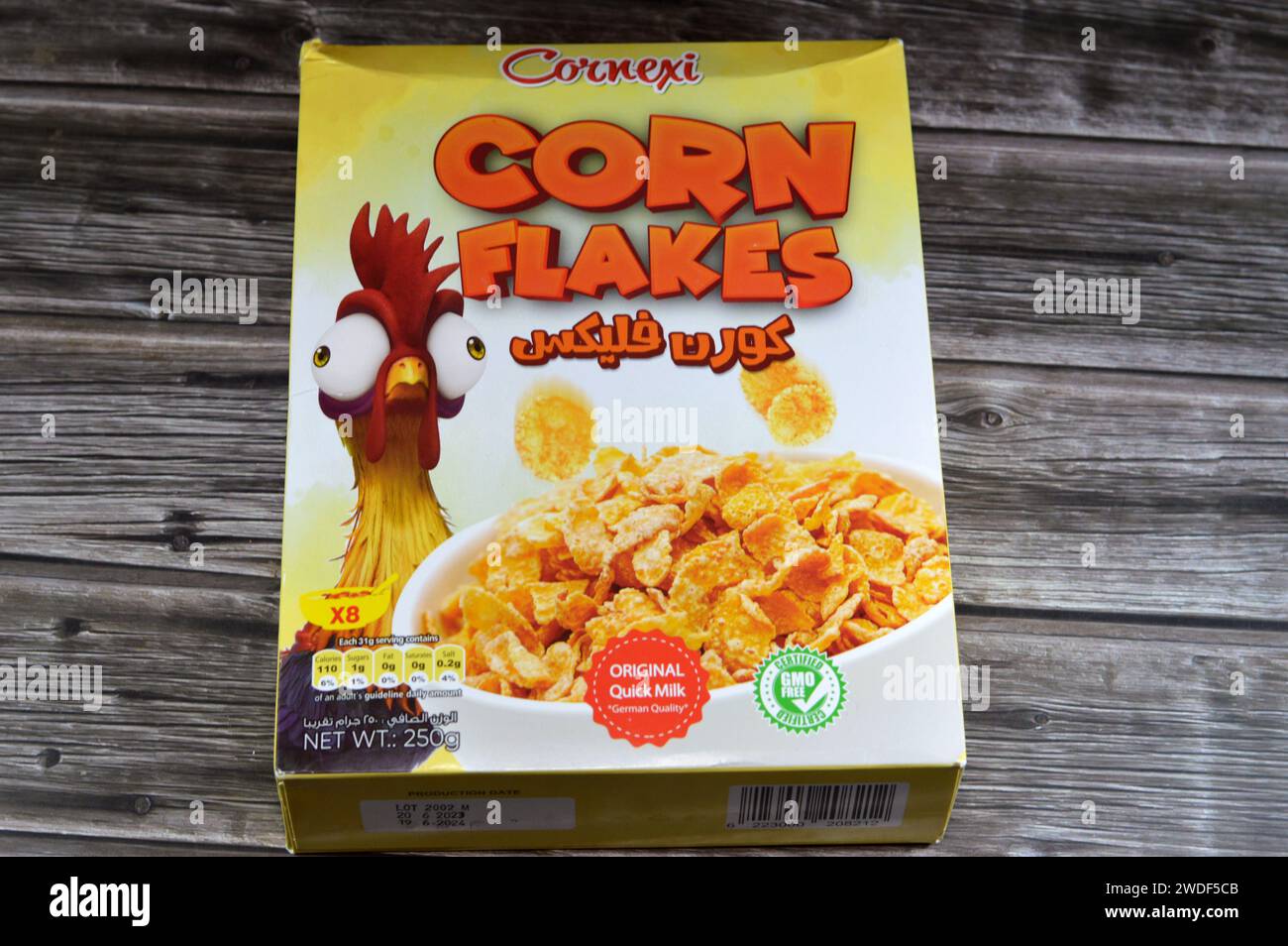 Cairo, Egypt, January 20 2024: Cornexi corn flakes, GMO free, original ...