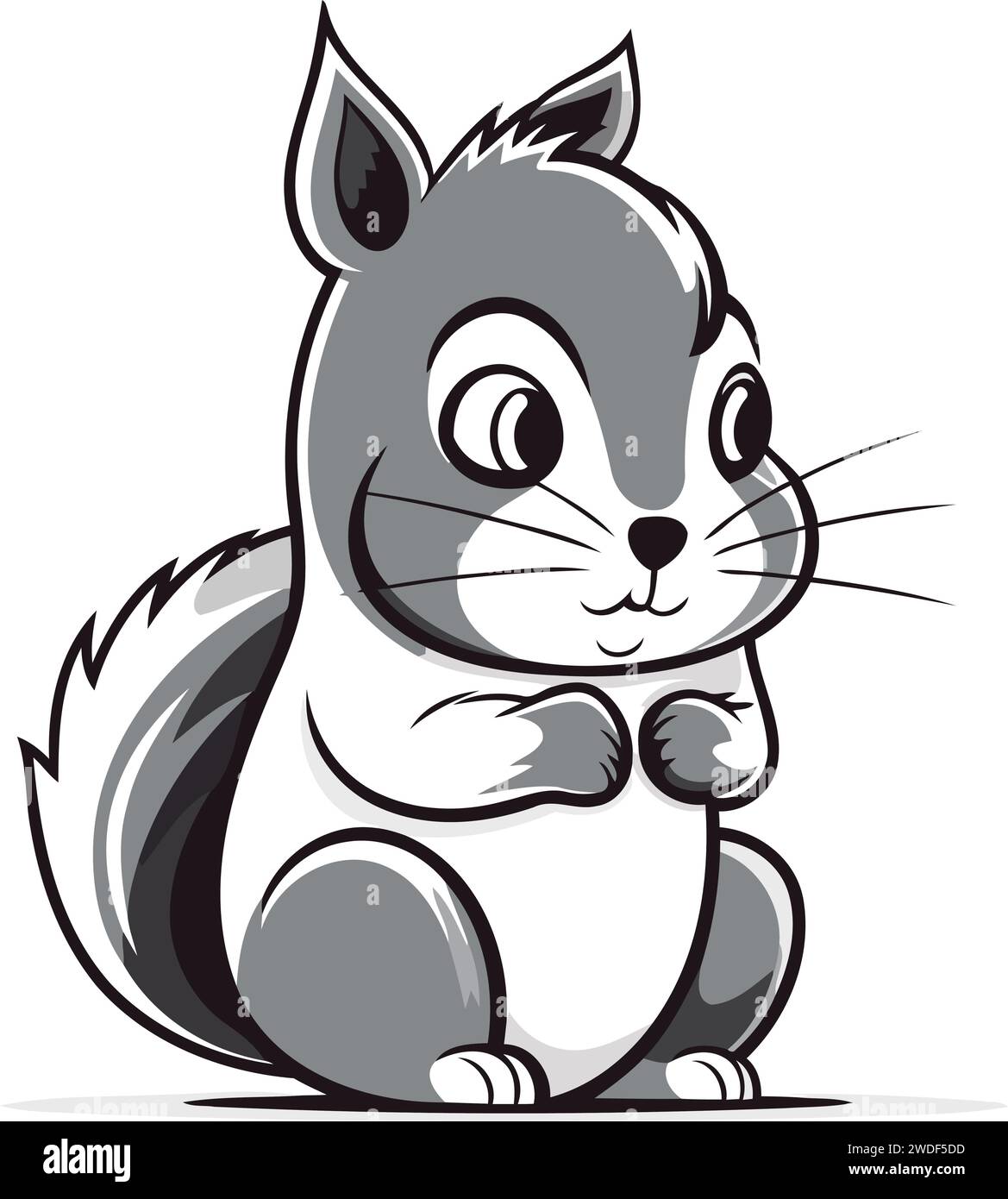 Squirrel isolated on a white background. Vector illustration in cartoon ...