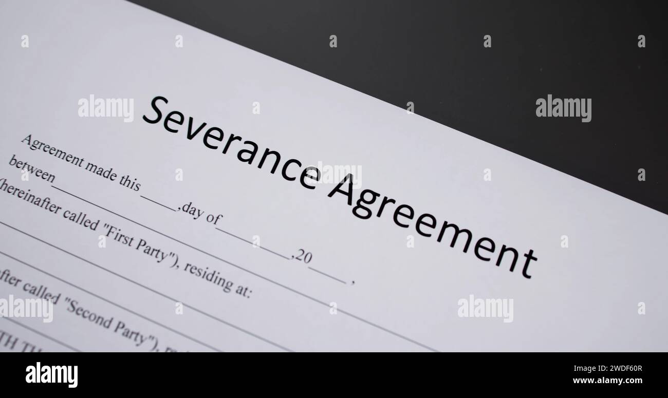 Job Dismissal Finance Agreement. Contract Termination Pay Stock Photo ...