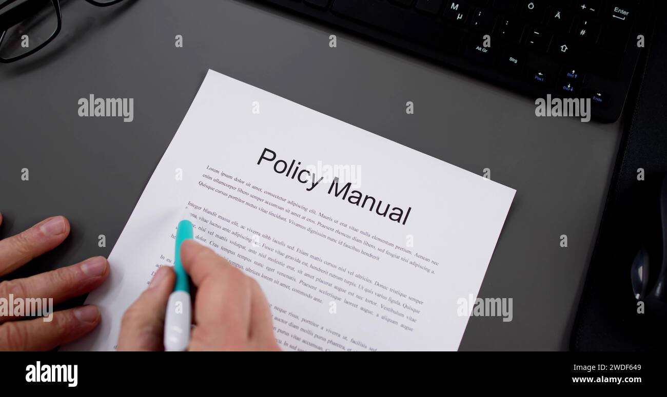 Employee Policy Handbook or Manual. HR Company Rules Stock Photo - Alamy