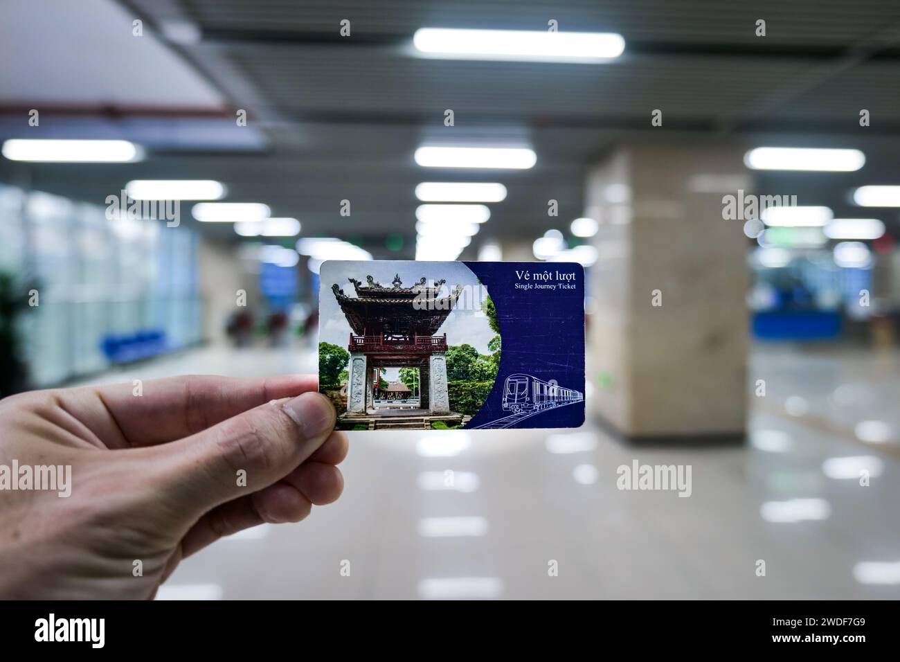 Hanoi, Vietnam - 01.15.2024: Hanoi Metro ticket card. The Hanoi Metro is a rapid transit system ...