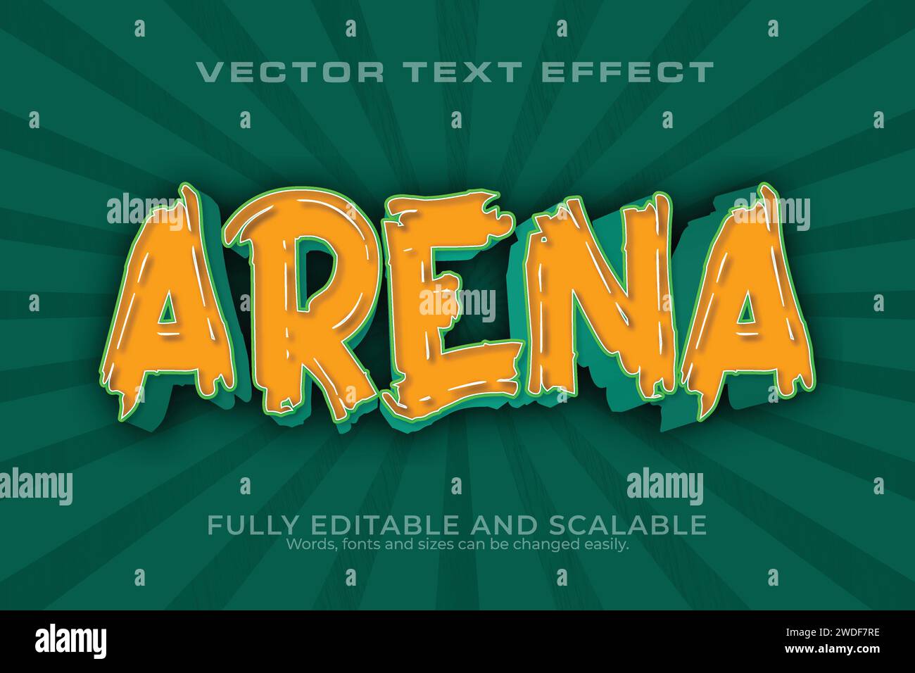 Arena 3D Text Effect 100 Editable EPS File Word And Font Can be Changed ...