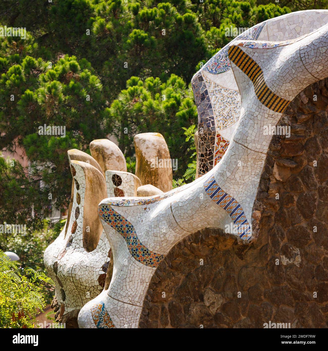 Roof of the Gaudi House in Park Guell, Barcelona Stock Photo - Alamy