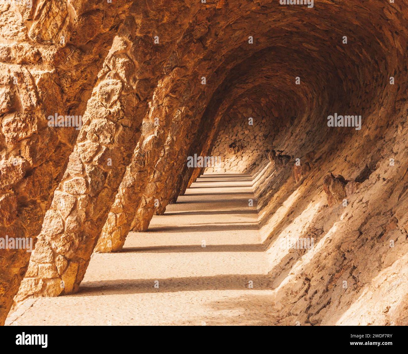 The Wave. Antoni Gaudi's wonderfully organic colonnade in Park Guell ...