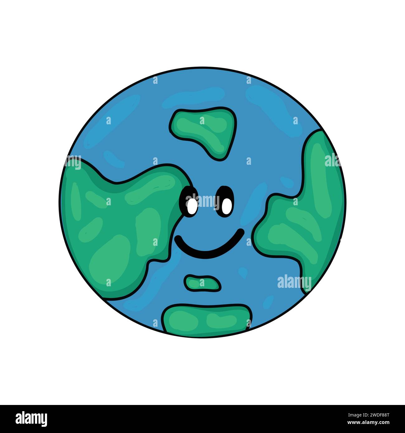 Happy planet earth flat Cut Out Stock Images & Pictures - Alamy