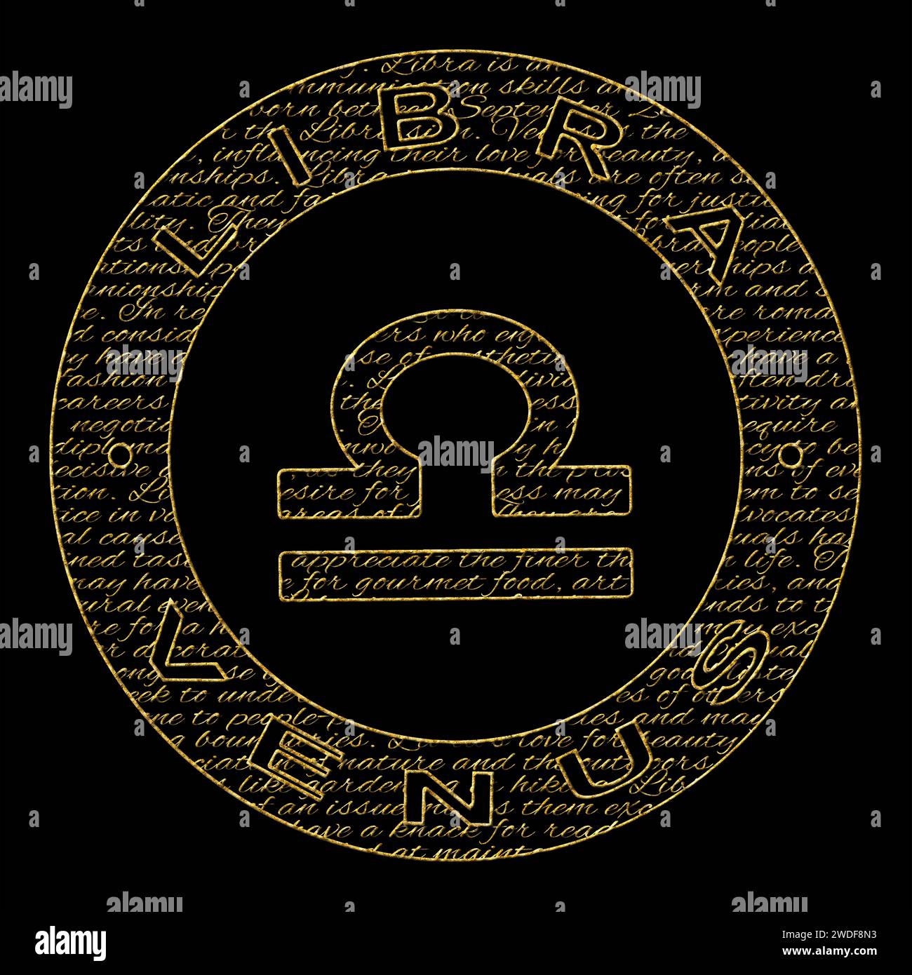 Libra Zodiac Sign, Golden Symbol Black Background, Clipping Path Stock ...