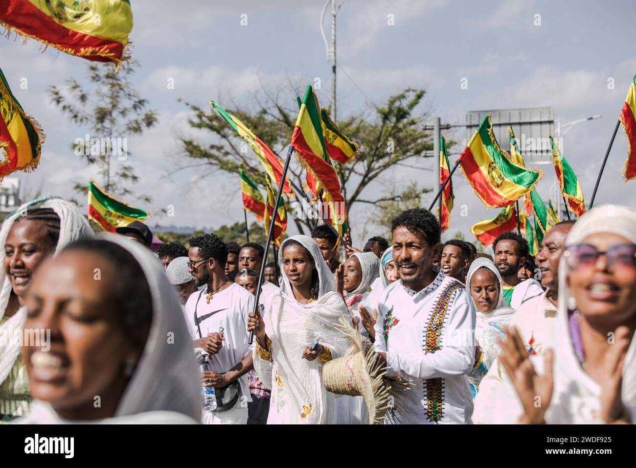 Faithful of Ethiopian Christians celebrating 'Ketera', the eve of ...