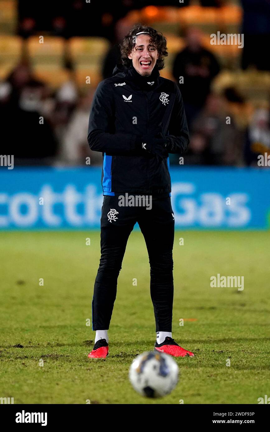 Rangers' Fabio Silva warms up ahead of the Scottish Gas Scottish Cup ...